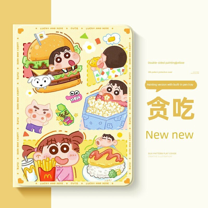 Чехол для Samsung Galaxy Tab S10+ (A9, A8) с отсеком для стилуса, для планшетов A7, S9+, Crayon Shin-chan, S8, S7+