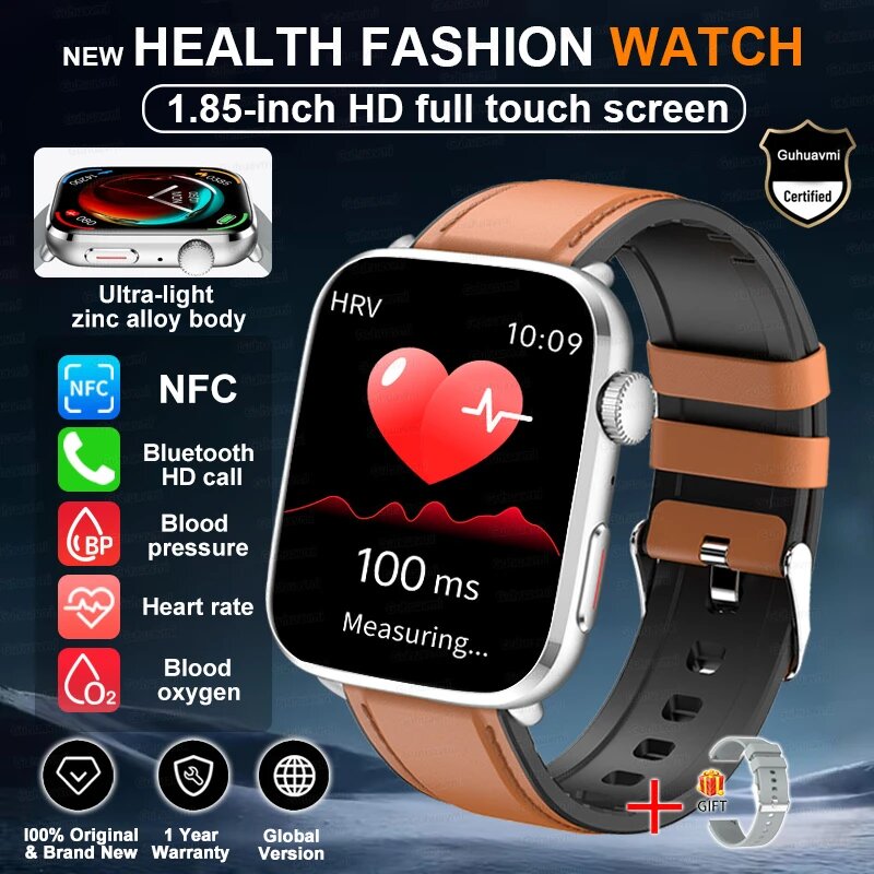 Умные часы Health Fashion Watch, Sliver Leather