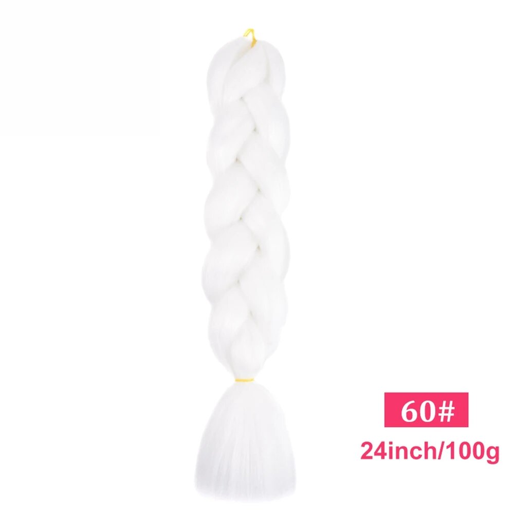 Белые косички jumbo Kanekalon #60, 24 дюйма
