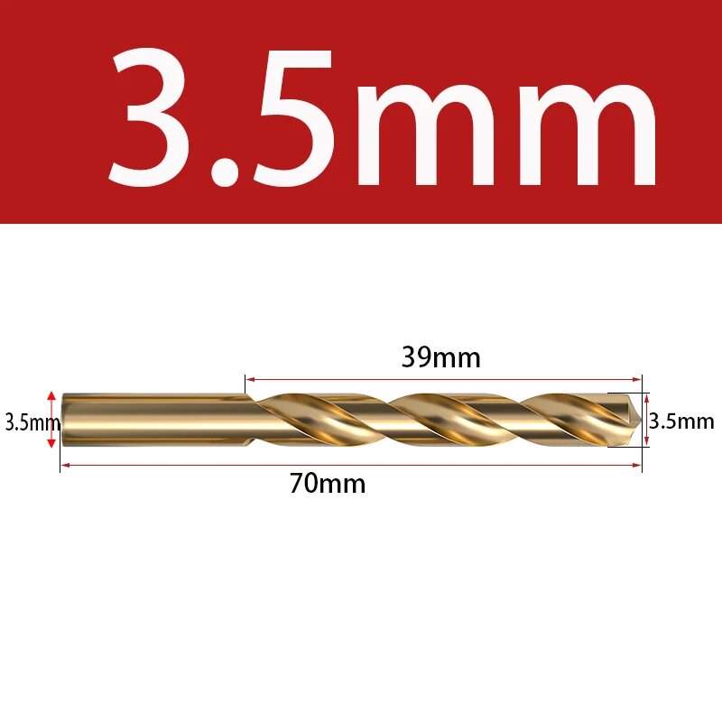 Набор спиральных сверл HSS M35 0,5-20 мм 3.5mm(1Pcs)