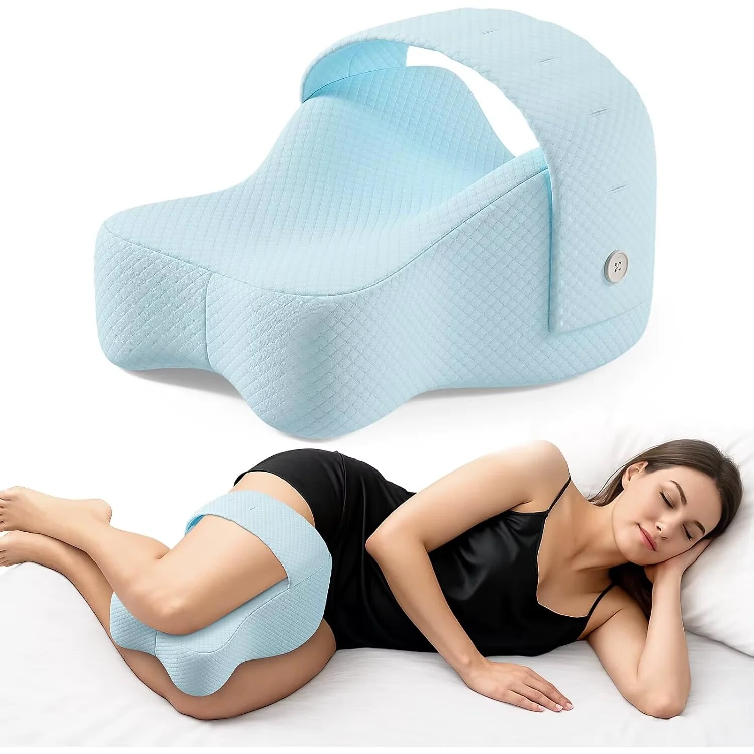 Подушка для колен SKY BLUE, голубая, memory foam