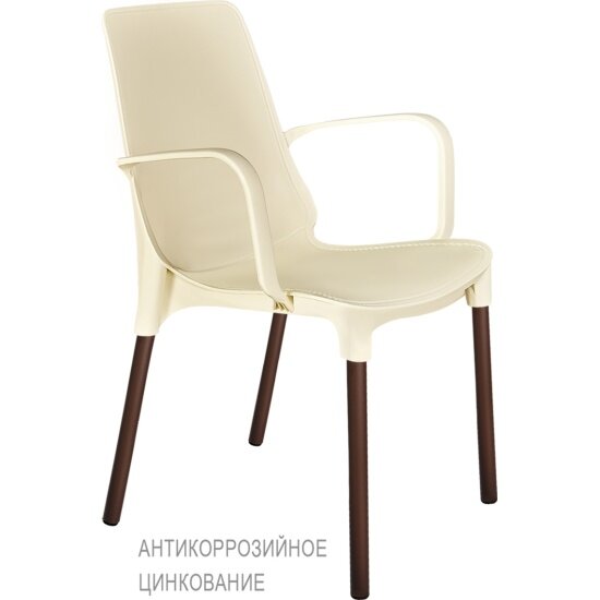 Стул Sheffilton SHT ST76/S424 бежевый ral1013/коричневый муар (цинк)