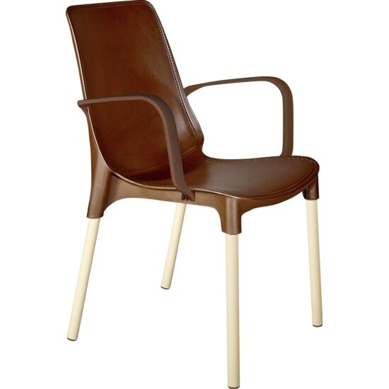 Стул Sheffilton SHT ST76/S424 коричневый/ваниль