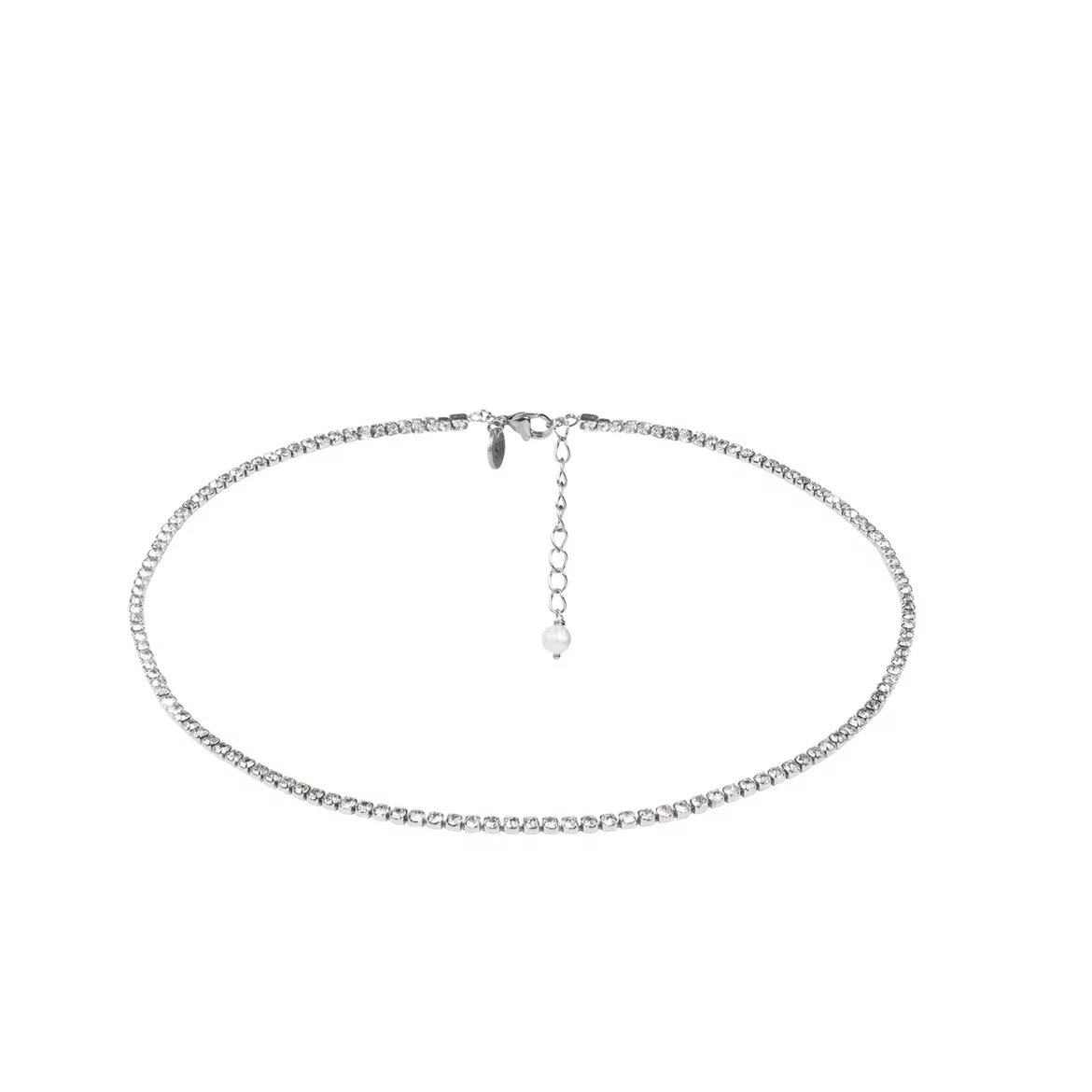 Чокер SHALLOWS, фианит, длина 37 см, Silver
