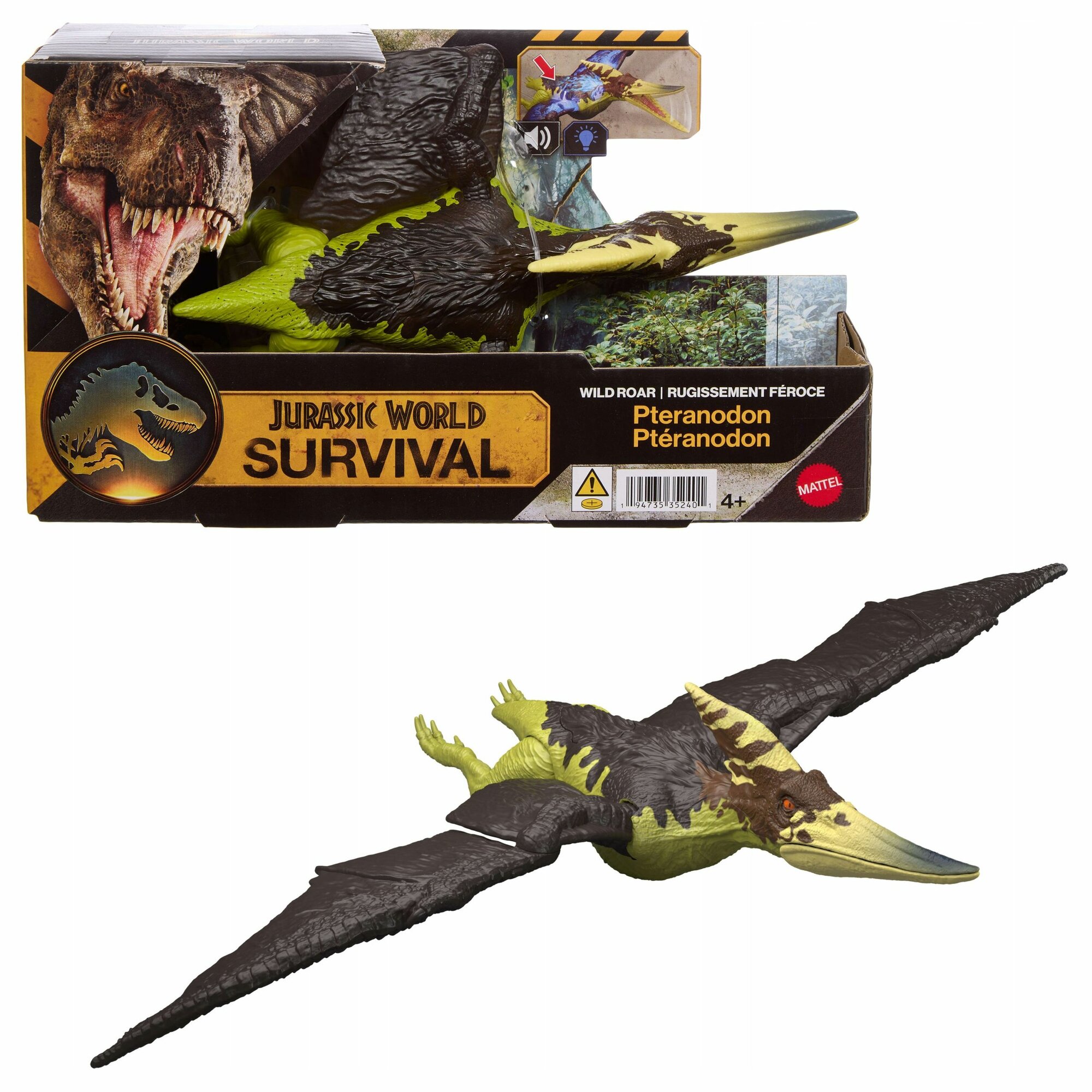 Фигурка Динозавра Mattel Jurassic World SURVIVAL - Птеранодона со звуком и светом, 30 см- JKL78