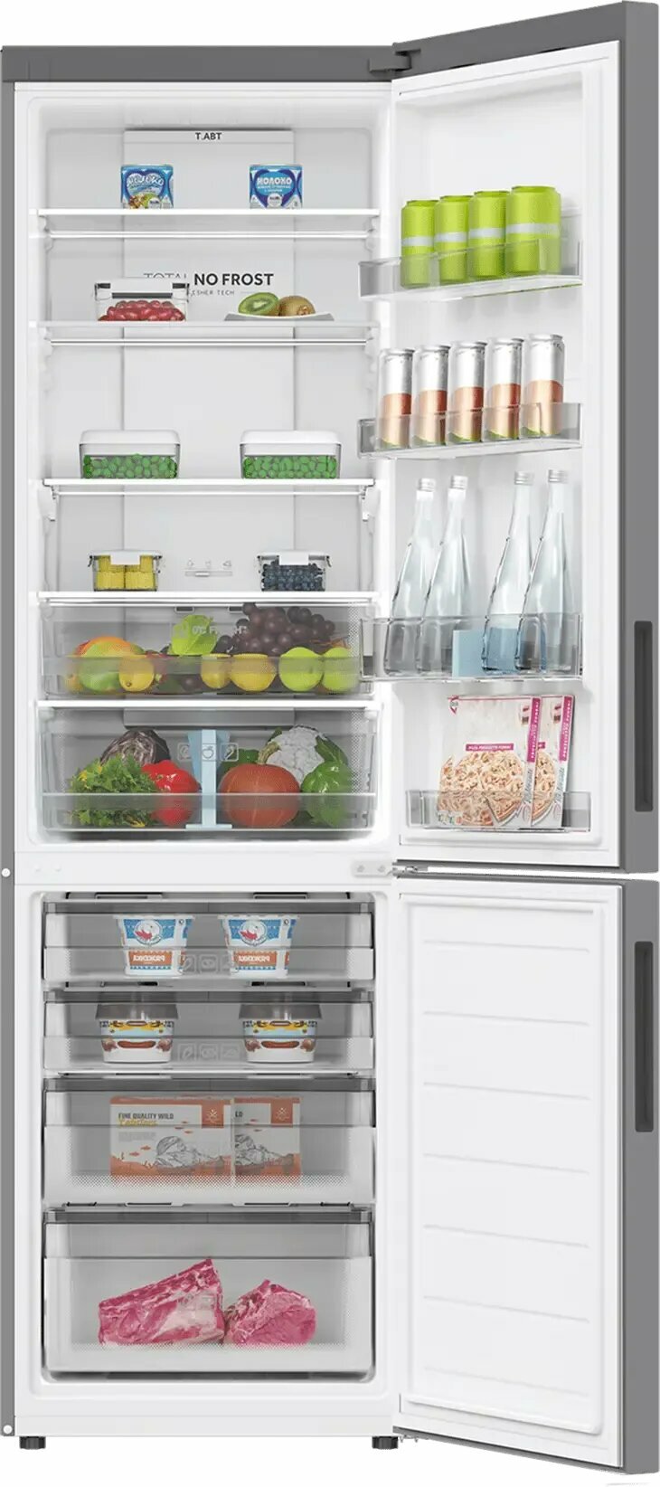 Холодильник Haier C2F620CFU1, 2 камеры, No Frost, перевешиваемые дверцы