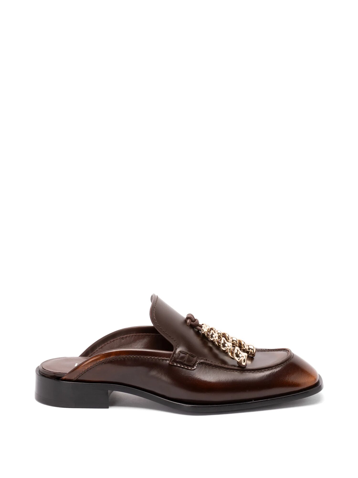 Лоферы Chain-embellished leather mule loafers