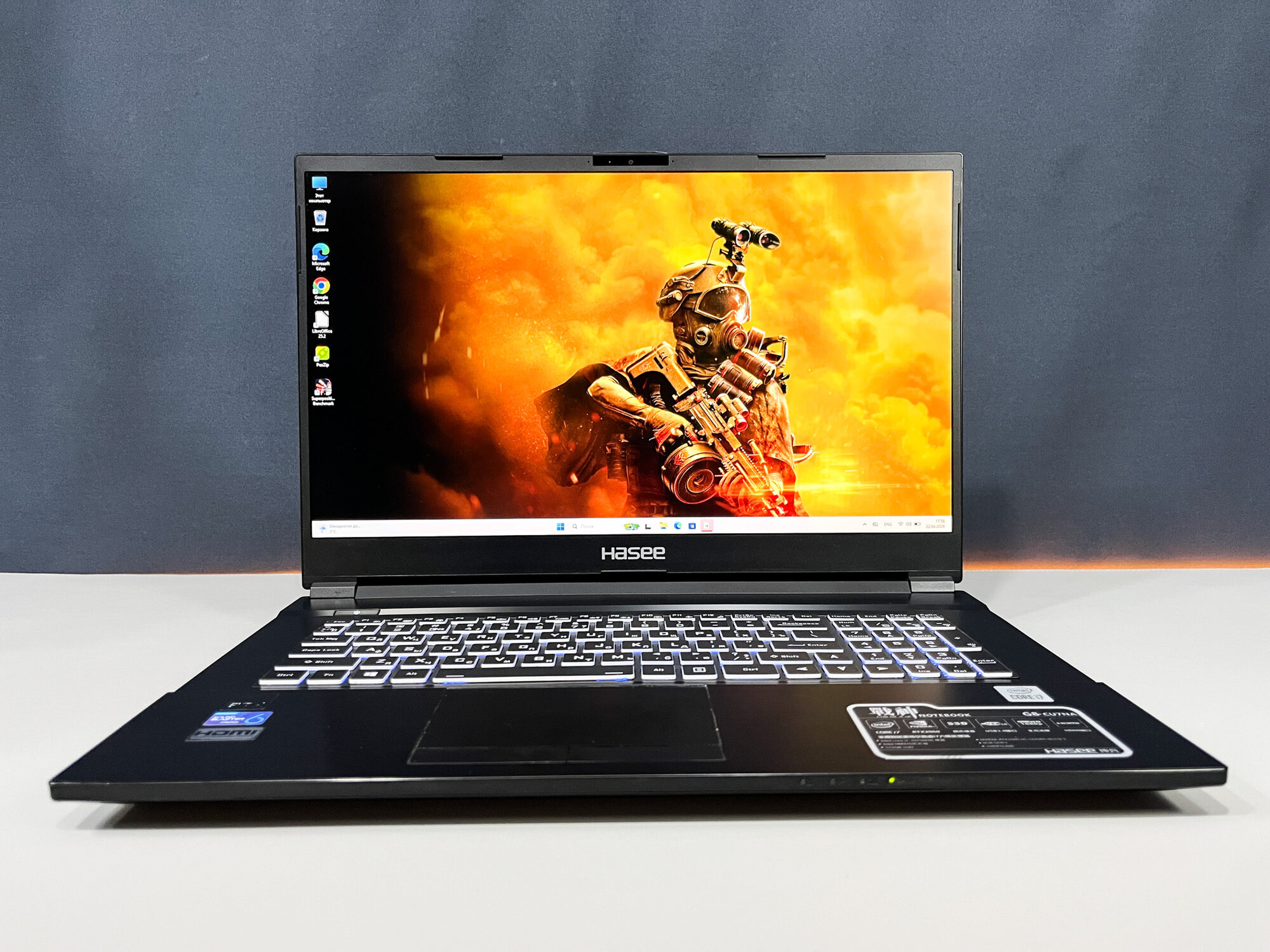 Игровой Ноутбук Hasee Z7 15.6" 144Hz/Intel Core i5-10500H 6/12*2.50-4.50GHz/GTX 1650 Ti-4Gb/16Gb/SSD512Gb