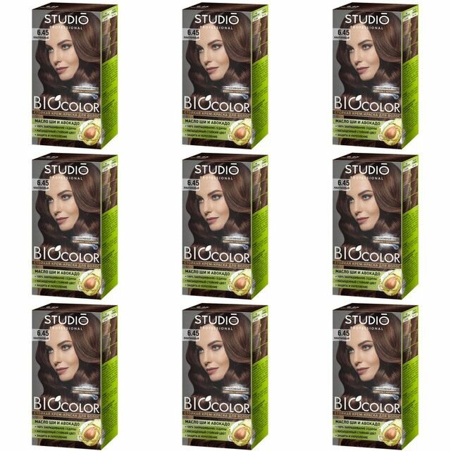 Studio Professional Essem Hair Краска для волос BioColor, 6.45 Каштановый, 115 мл, 9 шт.