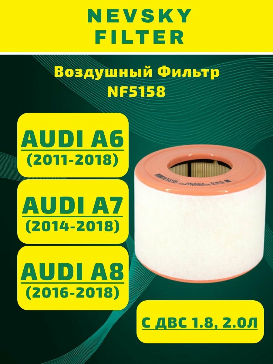 Фильтр воздушный NF5158 для Audi Ауди A6, A7, A8 / 4G0133843H