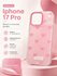 Чехол, для iPhone 17 Pro, розовый, непрозрачный, с бантиками