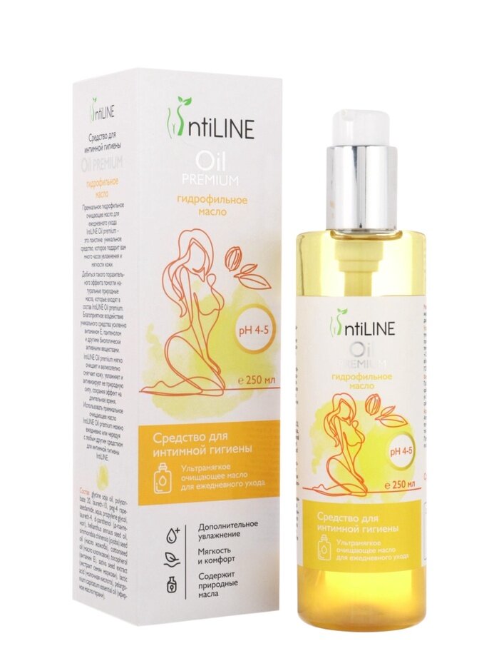 Средство для интимной гигиены IntiLINE Oil Premium, гидрофильное масло, 250 мл