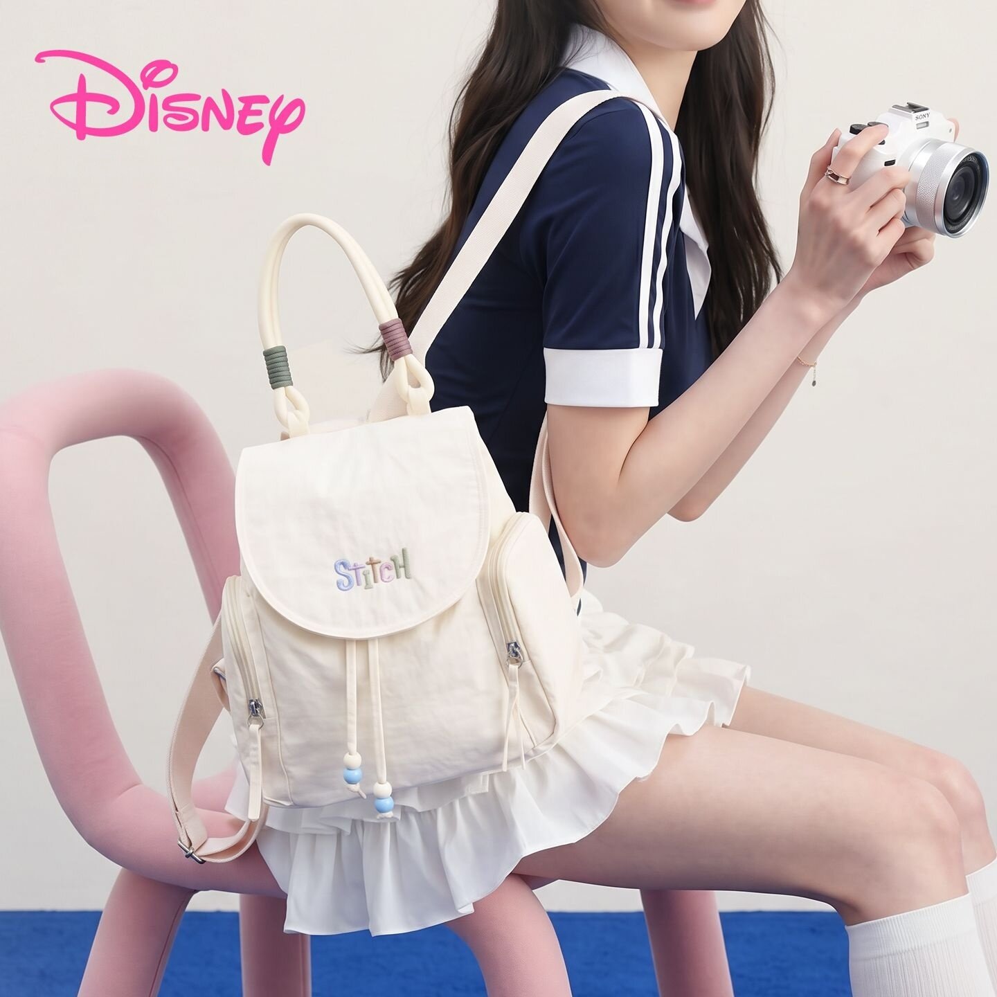 Сумка Disney, фактура стеганая, экрю — фото 1