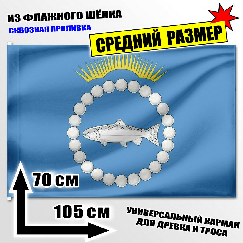 Флаг средний Терского района (Мурманская область) 105x70 см