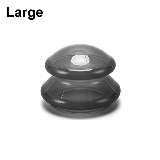 Силиконовые вакуумные банки для массажа, Transparent Black L
