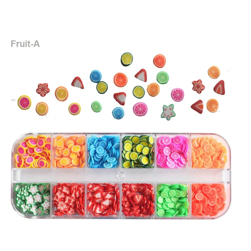 3D-наклейки для ногтей Mezerdoo, фруктовые ломтики, акрил Fruit-A
