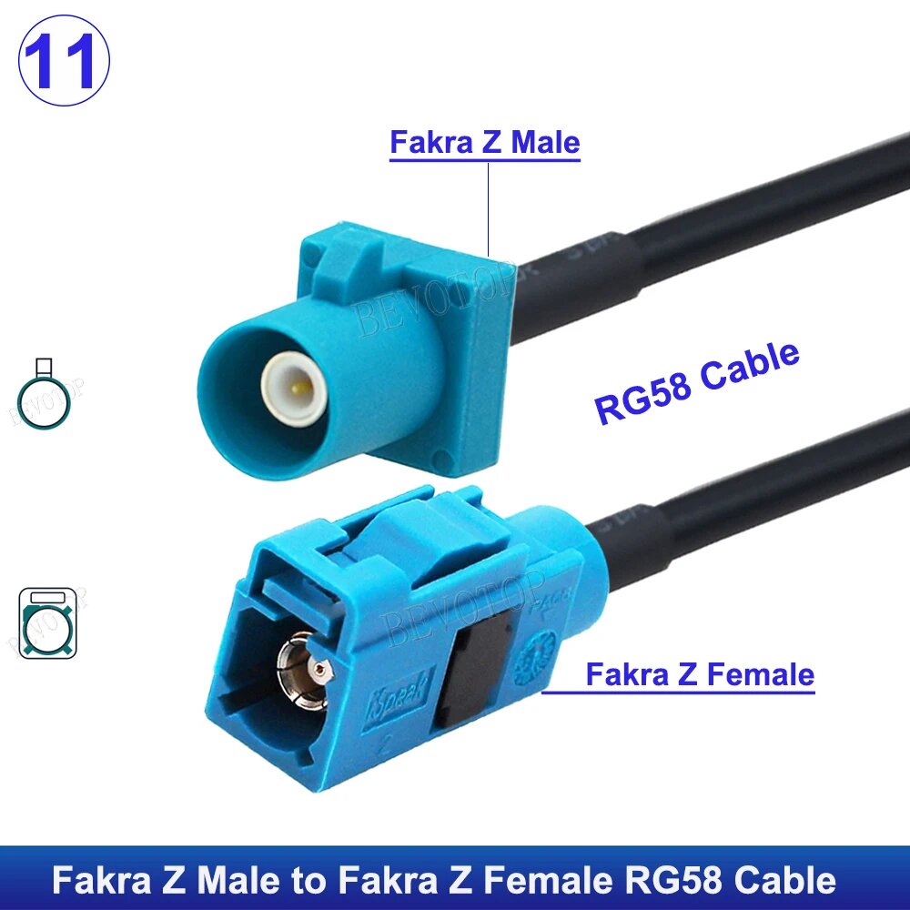 RG58 Fakra Z Male to Z Female кабель 3M