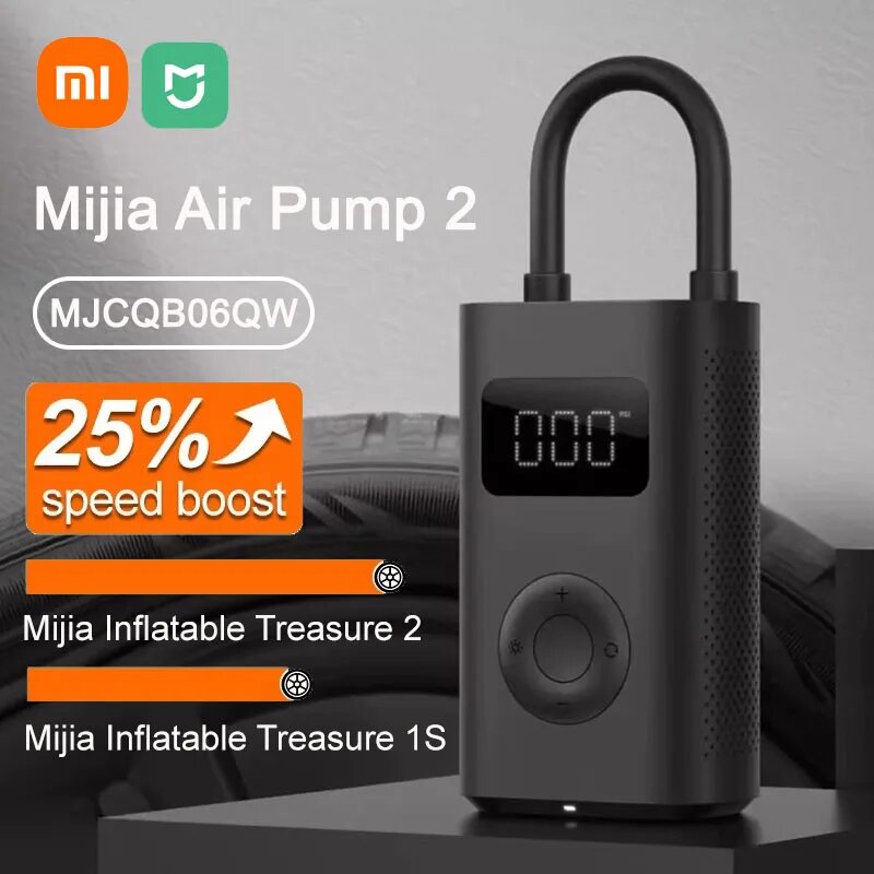 Насос Xiaomi Mijia Для Велосипедов И Мячей С Цифровым Предустановленным Давлением, Автоматической Остановкой Зарядки
