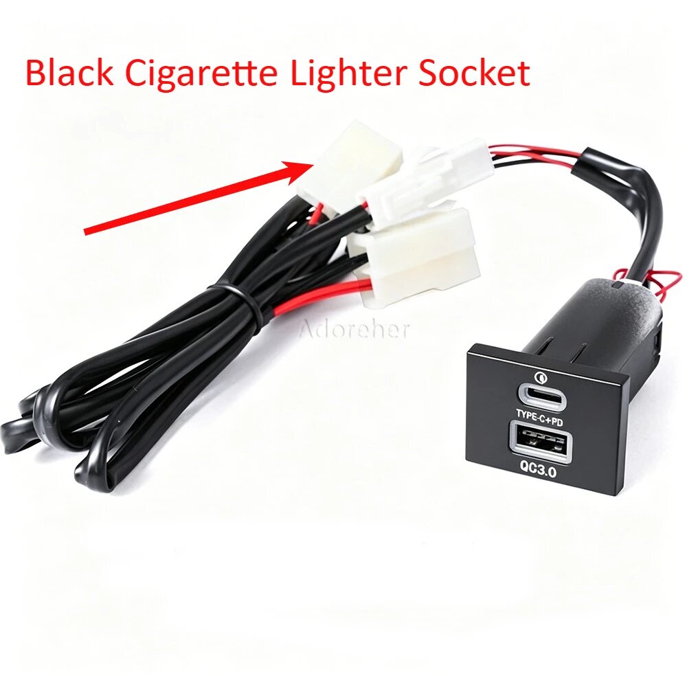 Автомобильное USB зарядное устройство Black Lighter QC3.0 Type-C