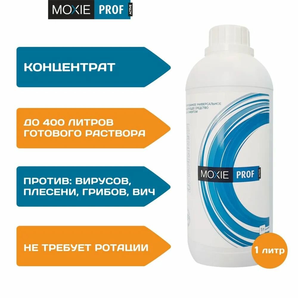 Интерсэн-плюс мокси ПРОФ актив (MOXIE PROF ACTIVE) Универсальное моющее-дезинфицирующее средство Оптимакс проф 1 л