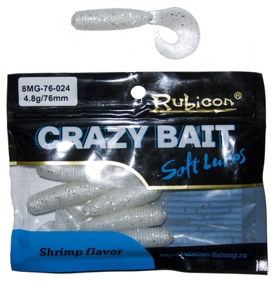Съедобная силиконовая приманка RUBICON Crazy Bait MG 4.8g, 76mm, цвет 024