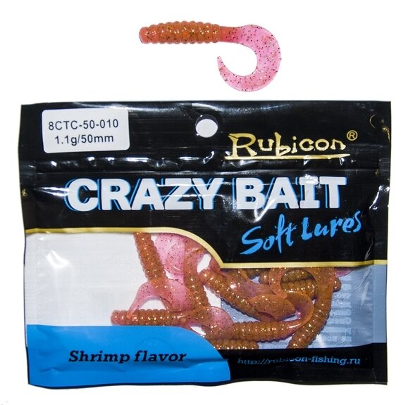 Съедобная силиконовая приманка RUBICON Crazy Bait CTC 1.1g, 50mm, цвет 010