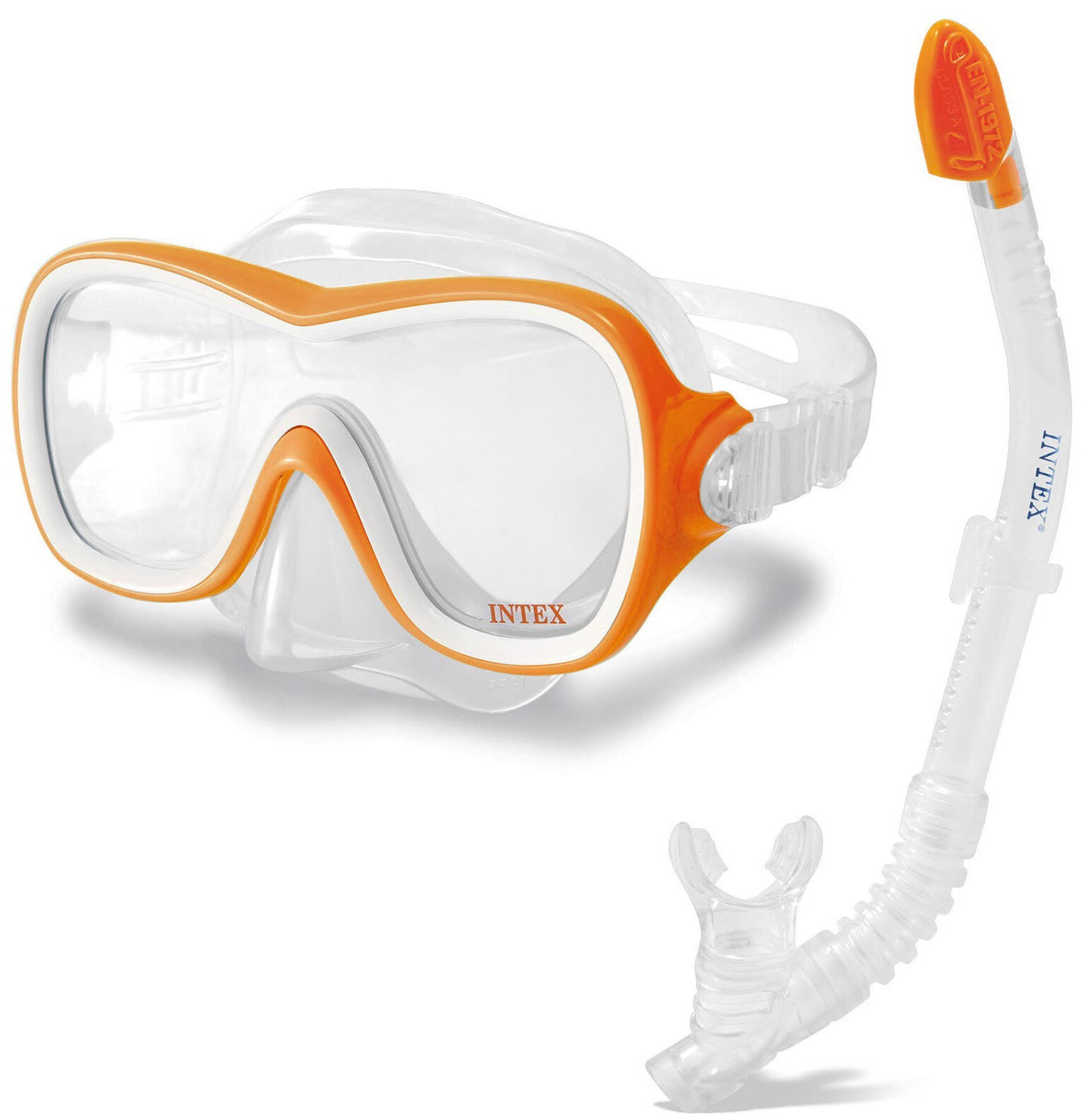Набор для подводного плавания INTEX WAVE RIDER, маска и дыхательная трубка для бассейна и ныряния под водой, плавательные очки со шноркелем для любителей снорклинга и дайвинга, от 8 лет