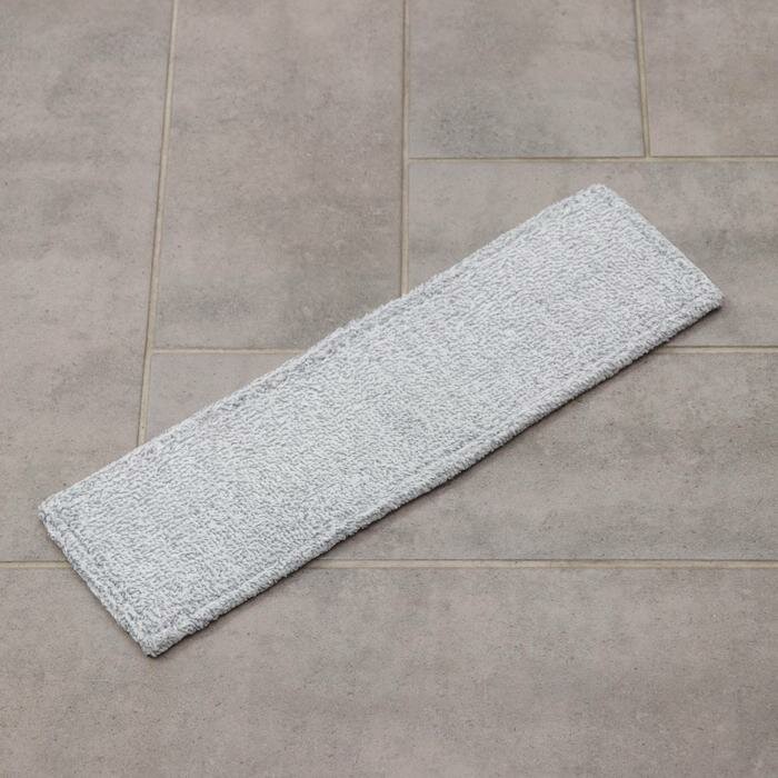 Насадка для плоской швабры, 41x12 см, микрофибра, цвет серый