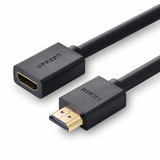 Кабель UGREEN HD107 (10141) HDMI Male to Female Cable в оплетке. Длина 1 м. Цвет: черный.