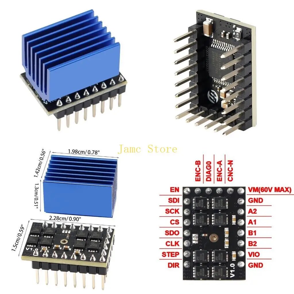 LX0B Новый драйвер шагового двигателя QHV5160 на базе HV5160, 256 микрошагов, обновление SPI, бесшумный драйвер двигателя для