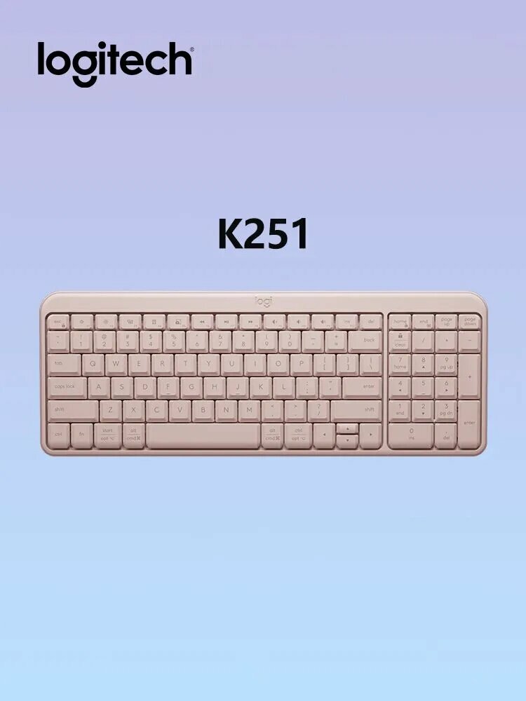 Logitech Клавиатура беспроводная Logitech K251, Английская раскладка, розовый