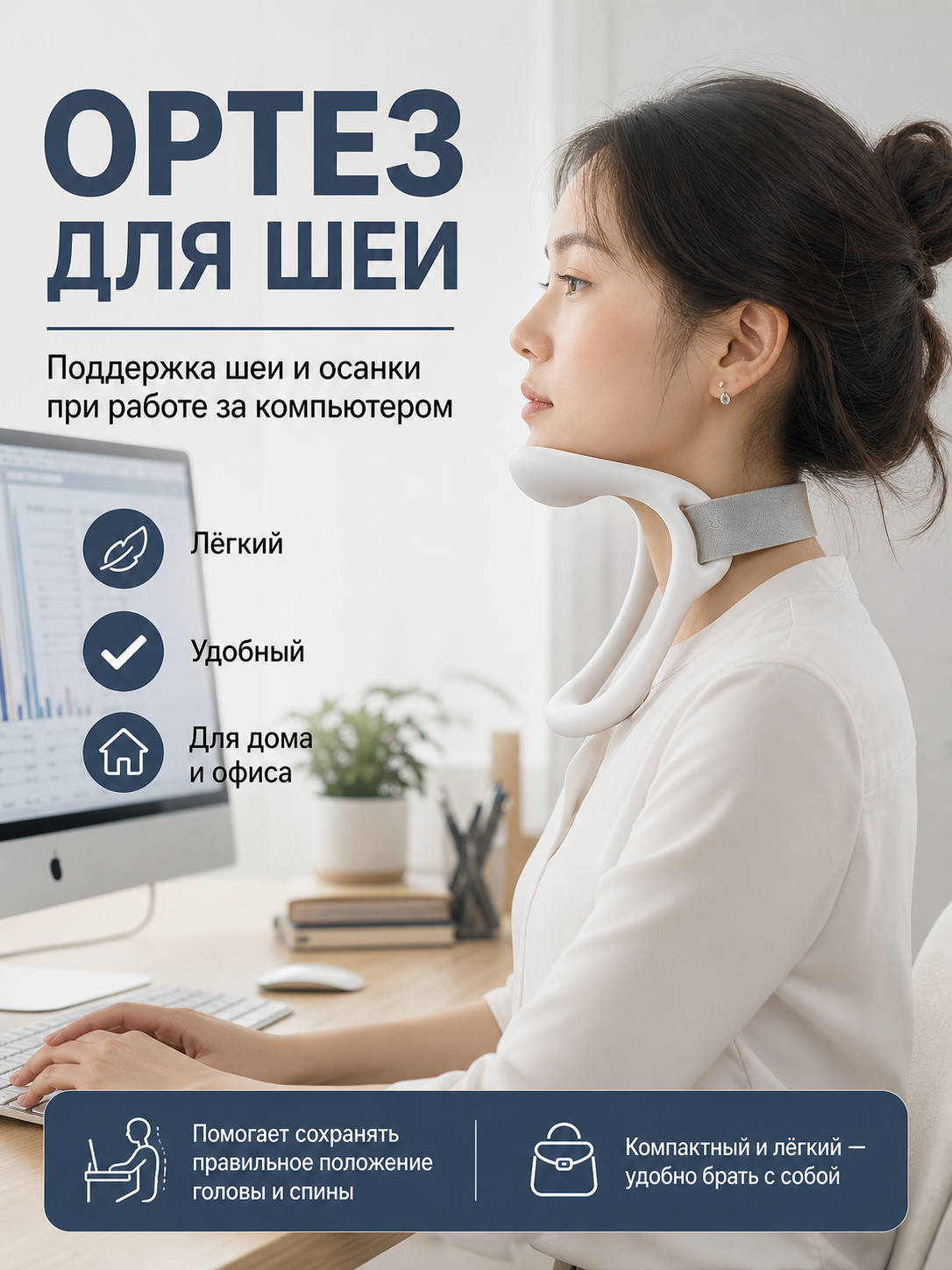 Тренажер для шеи, фиксирующее устройство от компьютерной шеи, от боли в шее