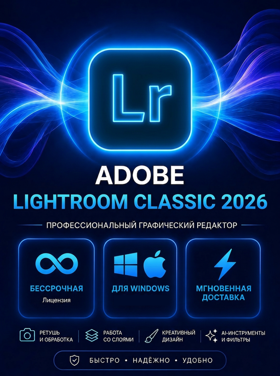 Adobe Photoshop Lightroom Classic 2026, для Windows, бессрочная лицензия, русский язык