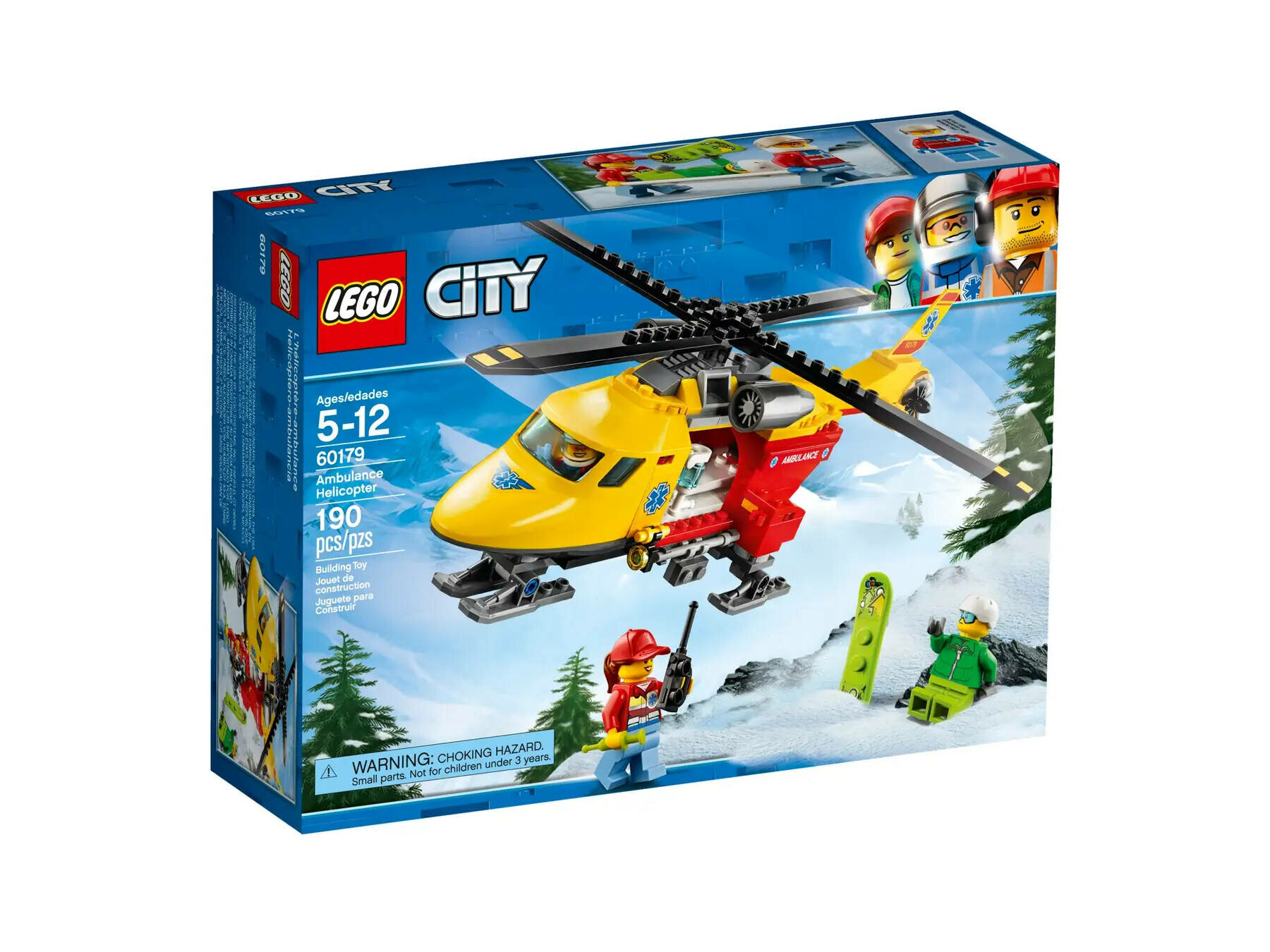 Конструктор LEGO City 60179 Вертолёт скорой помощи, 190 деталей, от 5 лет, 2018 год