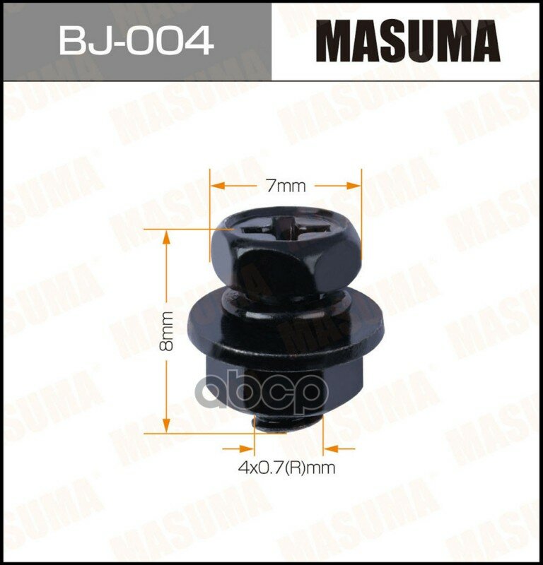 Болт с гайкой MASUMA М 4x8x0.7 набор 15шт Masuma арт. BJ004