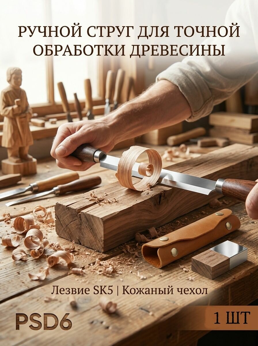 1 шт. SK5 плоский столярный рубанок, высокоэффективный инструмент для резьбы, с обтекаемой деревянной ручкой, оснащенной захватом для пальцев и защитным устройством, подходит для столярных работ.