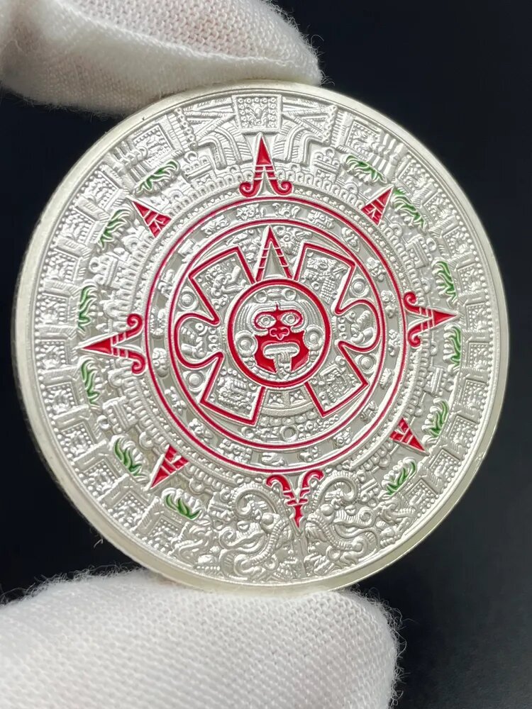 Коллекционная монета Aztec Silver Calendar / Календарь Ацтеков