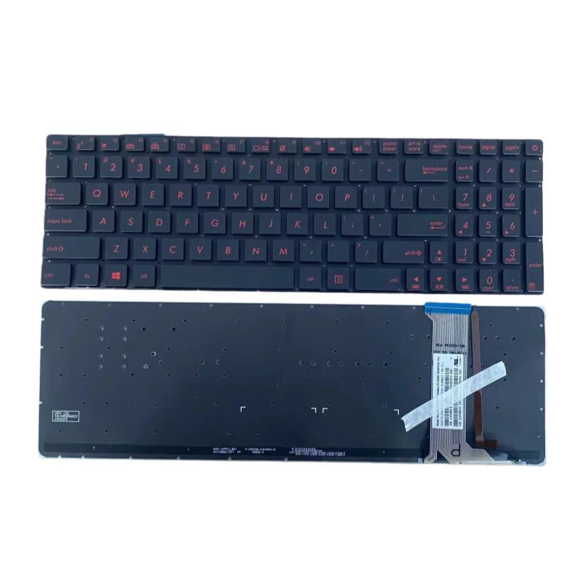 Черный клавиатурный чехол с подсветкой на английском языке для серии Asus N551 - официальная стандартная комплектация,