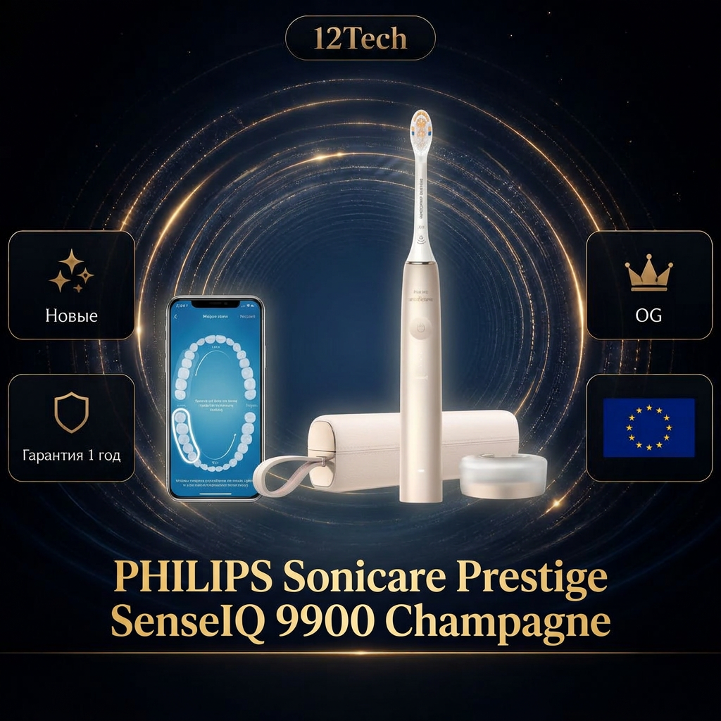 Звуковая зубная щетка Philips Sonicare 9900 Prestige, золотистое шампанское