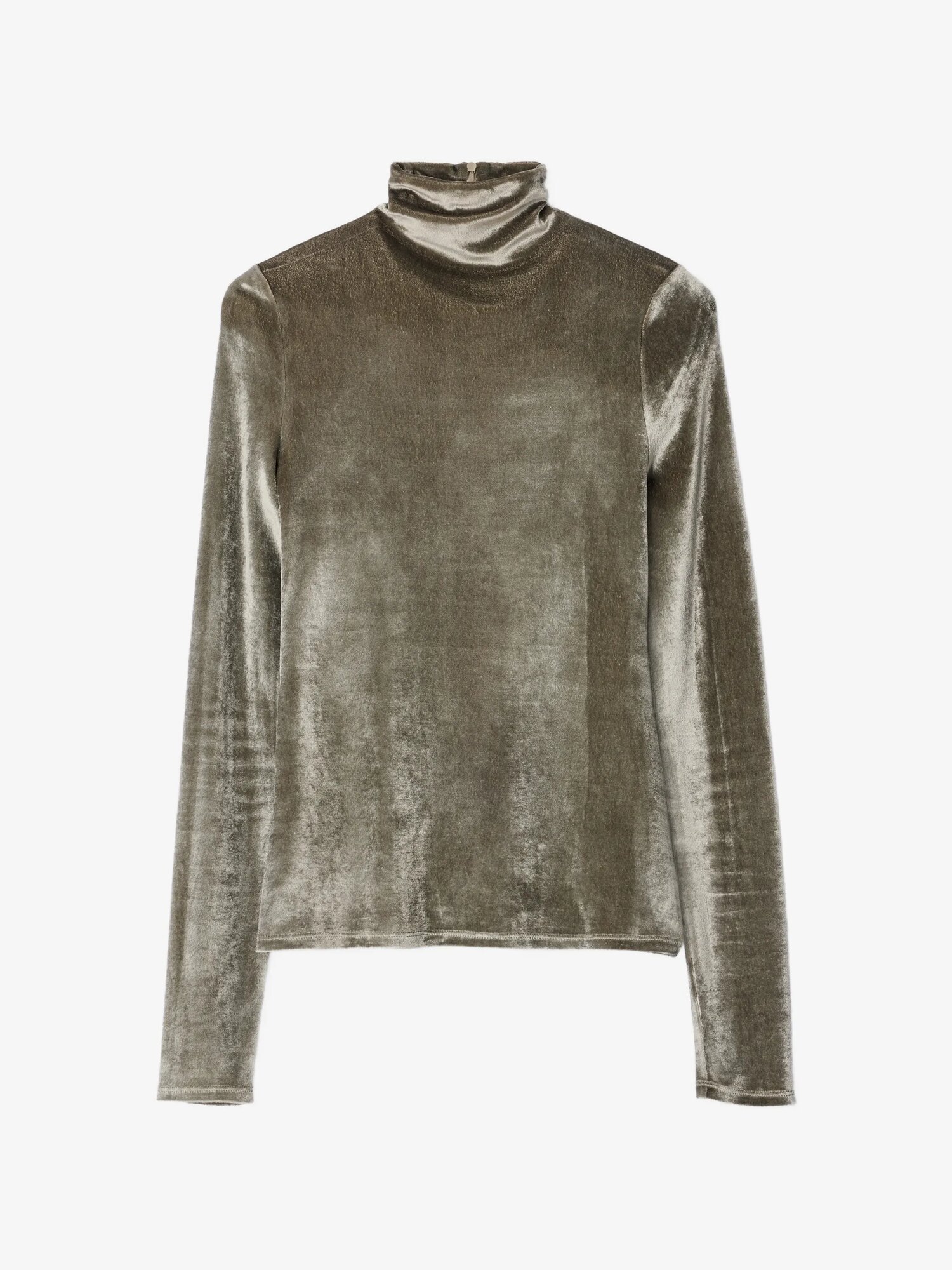 Топ Fitted stand-collar top in velvet jersey