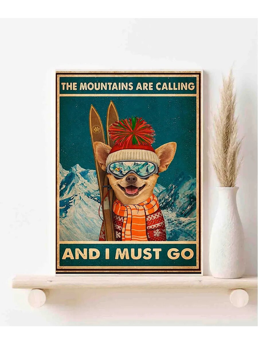 Чихуахуа, Skiing, Плакат 30x42см