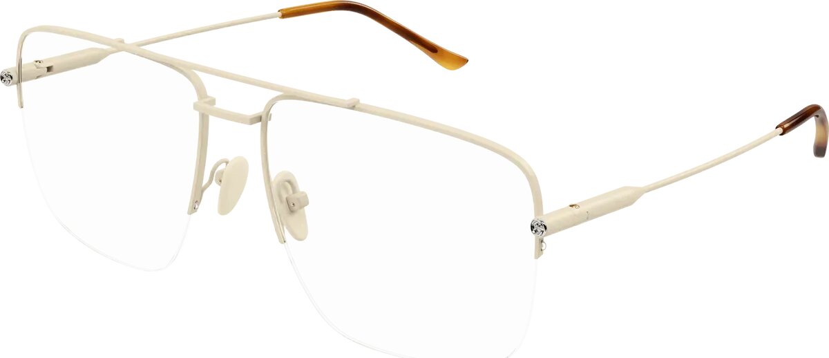 Оправа Gucci GG1415O 003, тип оправы полуободковая, материал оправы металл, пол мужские, форма оправы авиаторы