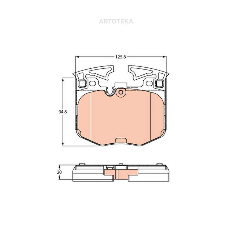 Колодки тормозные BMW 5 G30/F90/7 G11/G12/X3 G01/X5 G05 передние TRW GDB2260