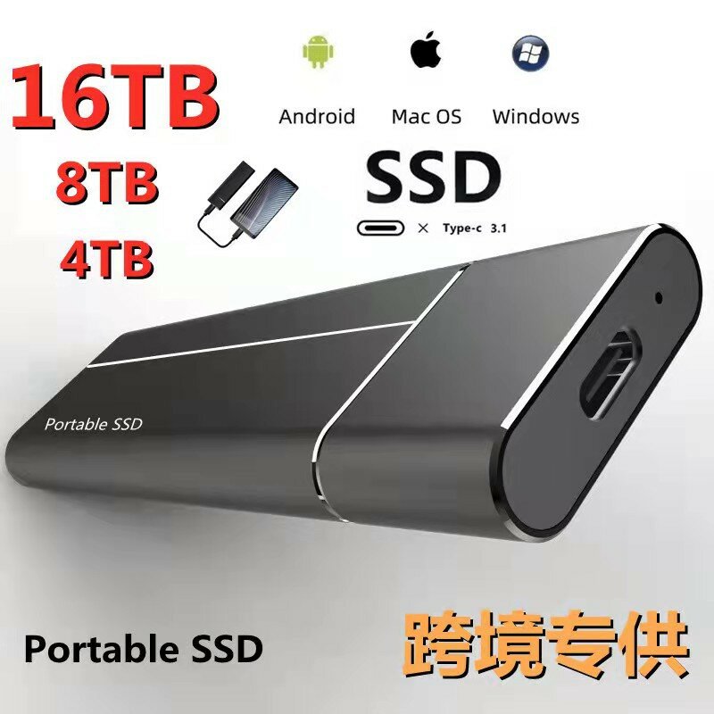 Высокоскоростной портативный твердотельный накопитель (SSD) для ноутбука и ПК, емкость 6 ТБ, оранжевый цвет, USB 3.0