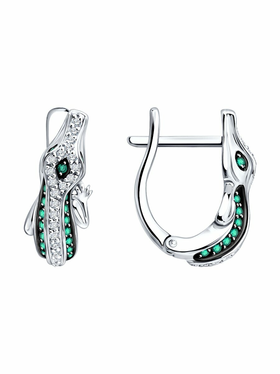 Серьги, белое золото, 585 проба