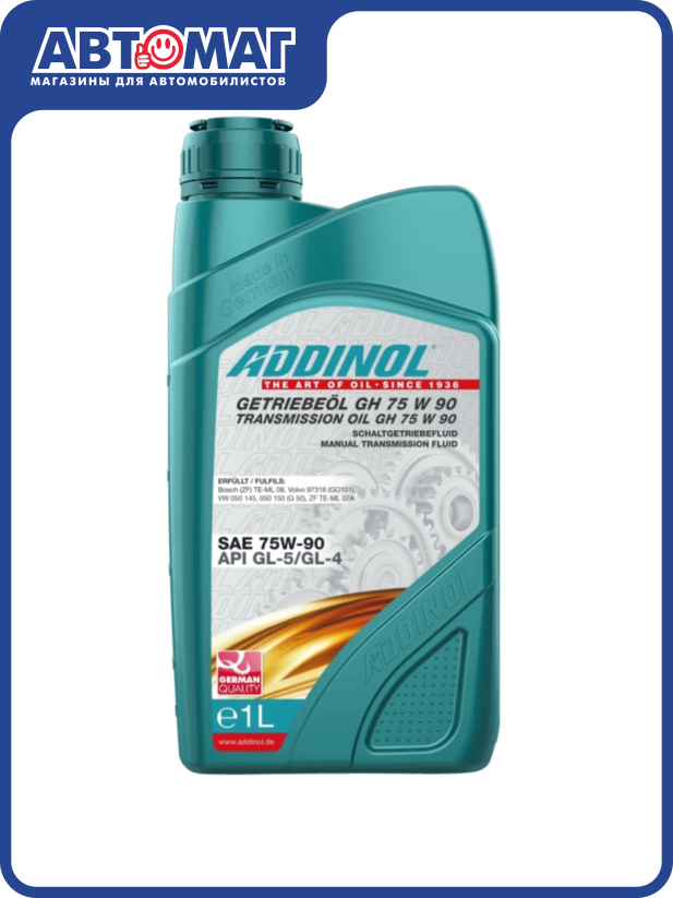 Масло трансмиссионное для МКПП Addinol Getriebeol GH 75W-90 (1л) 74300607, AD-75W90-GH-1L