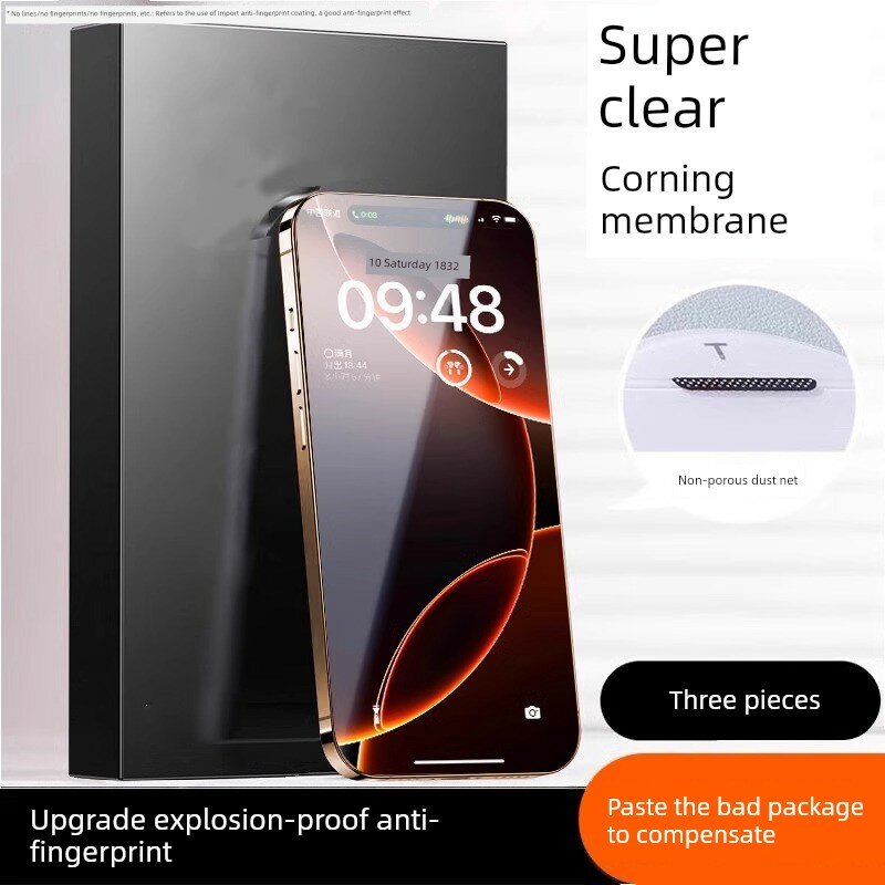 IPhone 13 Pro Max Ультра-Ясный Стеклянный Экран - Полное Покрытие, Антиударный, Гладкая Поверхность, Защита от Пыли, 3