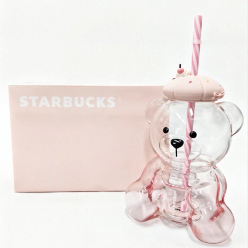 Стеклянная кружка Starbucks в форме медведя 660 мл