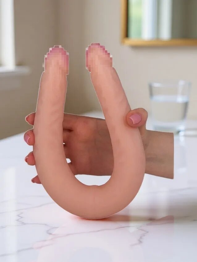 Двусторонний фаллоимитатор Lovetoy из неоскин - 42,5 см.
