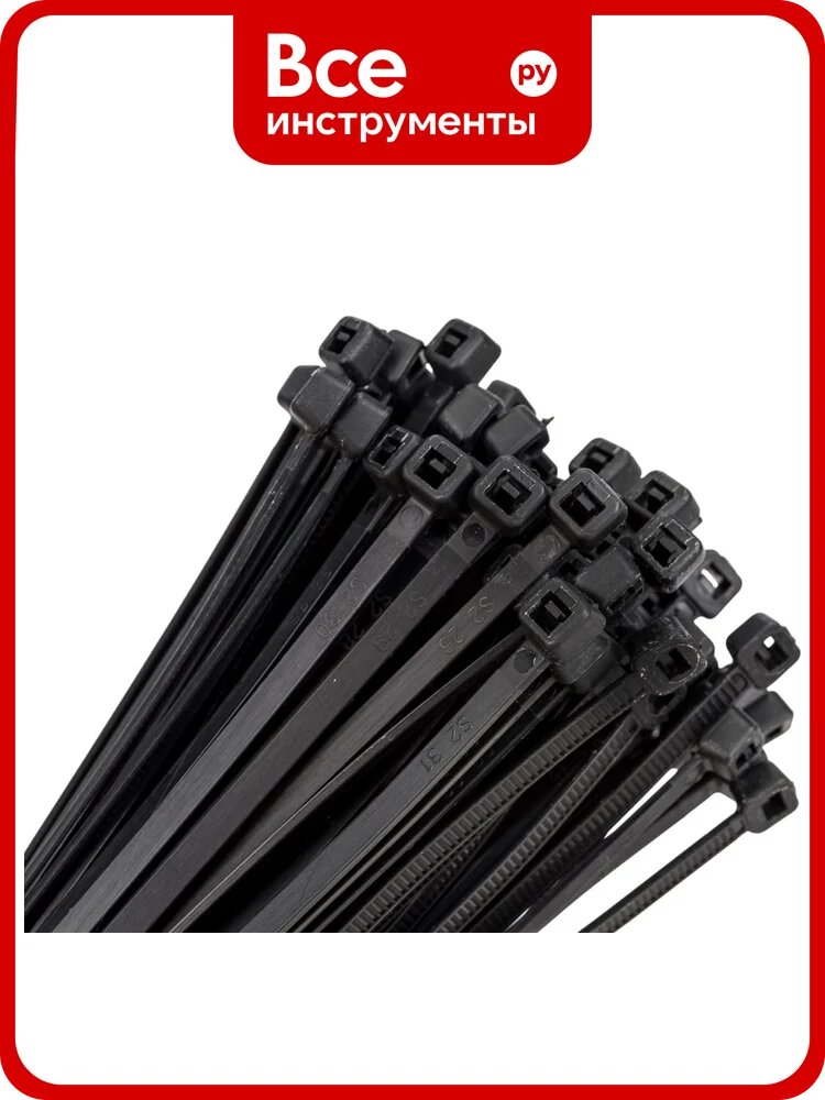 Хомут EKF 3,6х250 черный, нейлон 100 шт. plc-cb-3,6x250